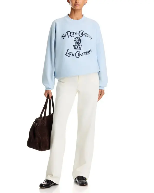 LATE CHECKOUT Ritz Carlton Logo Graphic Cotton Sweatshirt