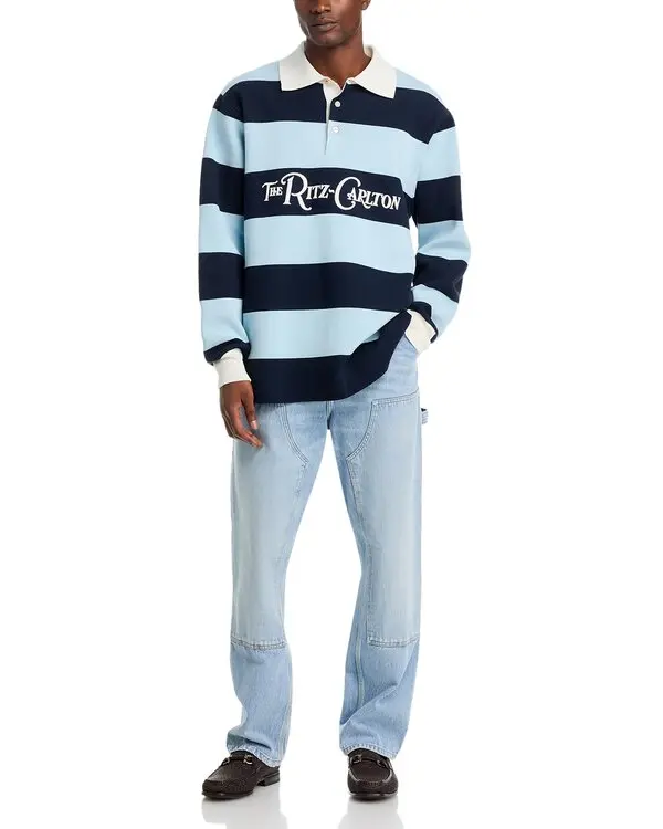 LATE CHECKOUT Ritz Carlton Stripe Cotton Rugby Polo Shirt