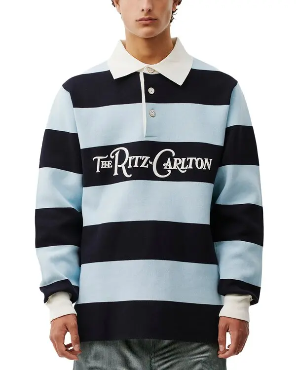 LATE CHECKOUT Ritz Carlton Stripe Cotton Rugby Polo Shirt
