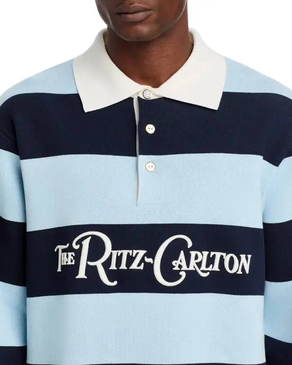 LATE CHECKOUT Ritz Carlton Stripe Cotton Rugby Polo Shirt