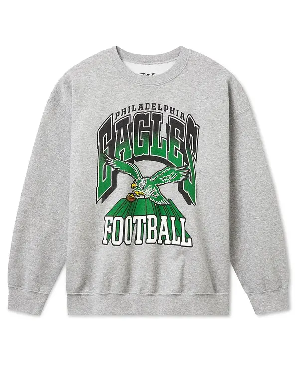 Junk Food Clothing Philadelphia Eagles All Pro Crew Fleece - Heather Grey