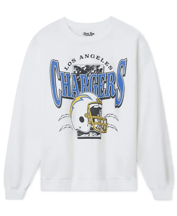 Junk Food Clothing Los Angeles Chargers Fleece Sweatshirt - White