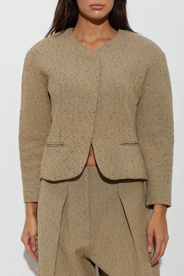 Jacquemus Ovalo' Cotton Blend Blazer With Micro-dot Pattern