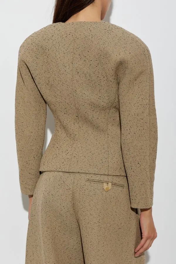 Jacquemus Ovalo' Cotton Blend Blazer With Micro-dot Pattern