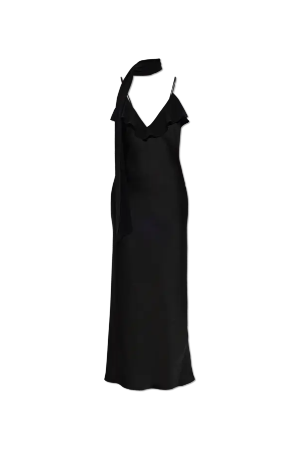 ROTATE BY BIRGER CHRISTENSEN Satin Dress With Shawl - Black