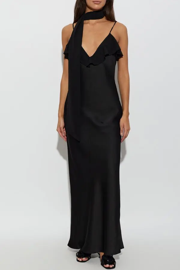 ROTATE BY BIRGER CHRISTENSEN Satin Dress With Shawl