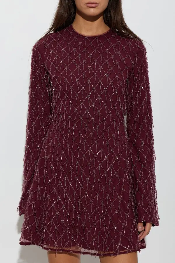 ROTATE BY BIRGER CHRISTENSEN Dress With Shimmering Fringe