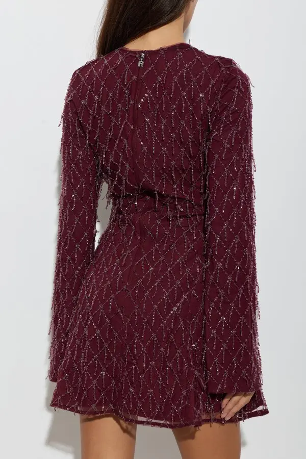 ROTATE BY BIRGER CHRISTENSEN Dress With Shimmering Fringe