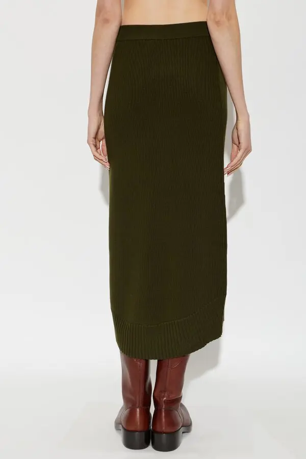 Victoria Beckham Wool Skirt With An Asymmetrical Cut