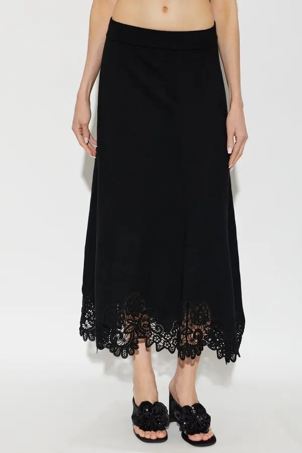 Zimmermann Wool Skirt With Crocheted Trim
