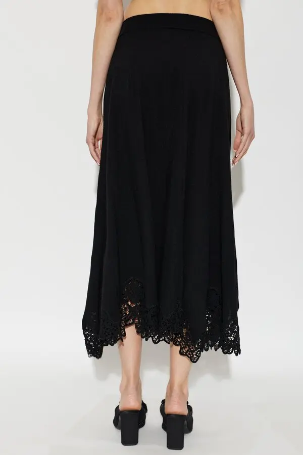 Zimmermann Wool Skirt With Crocheted Trim