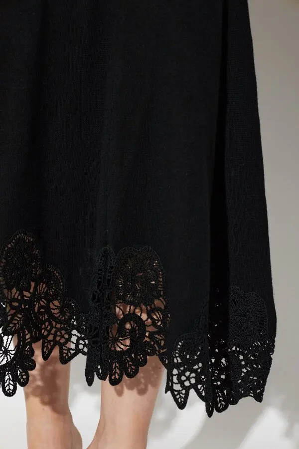 Zimmermann Wool Skirt With Crocheted Trim