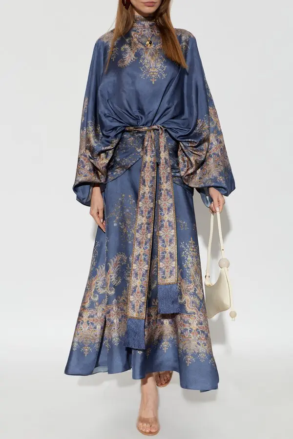 Zimmermann Silk Dress With Draping At The Waist