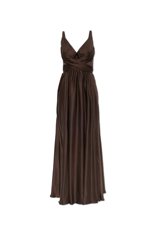 Zimmermann Silk Dress With Draping - Brown