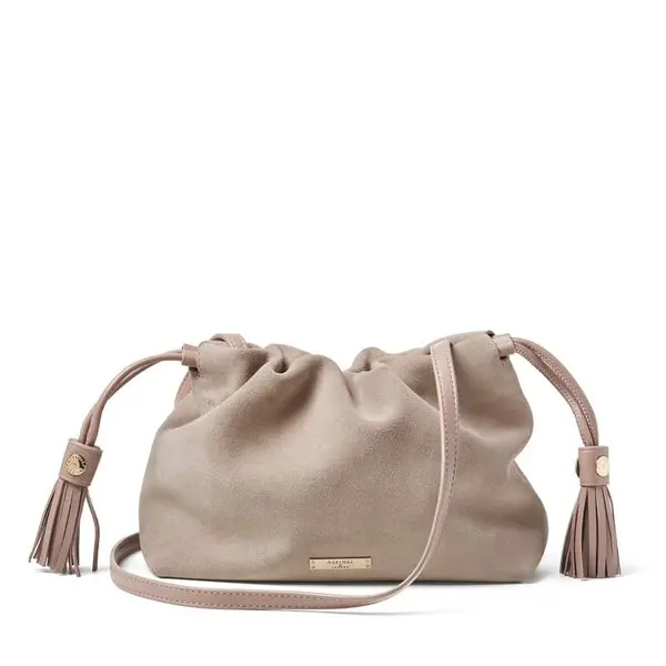 ASPINAL OF LONDON Soho Midi Crossbody In Moleskin Suede - Neutral