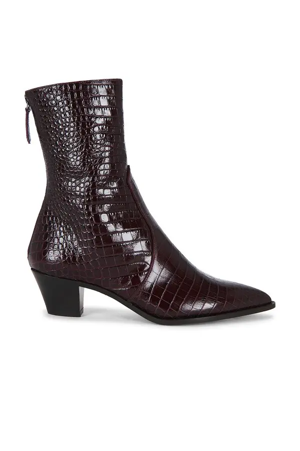 AQUAZZURA Brunswick 45 Lined Bootie - Rich Plum