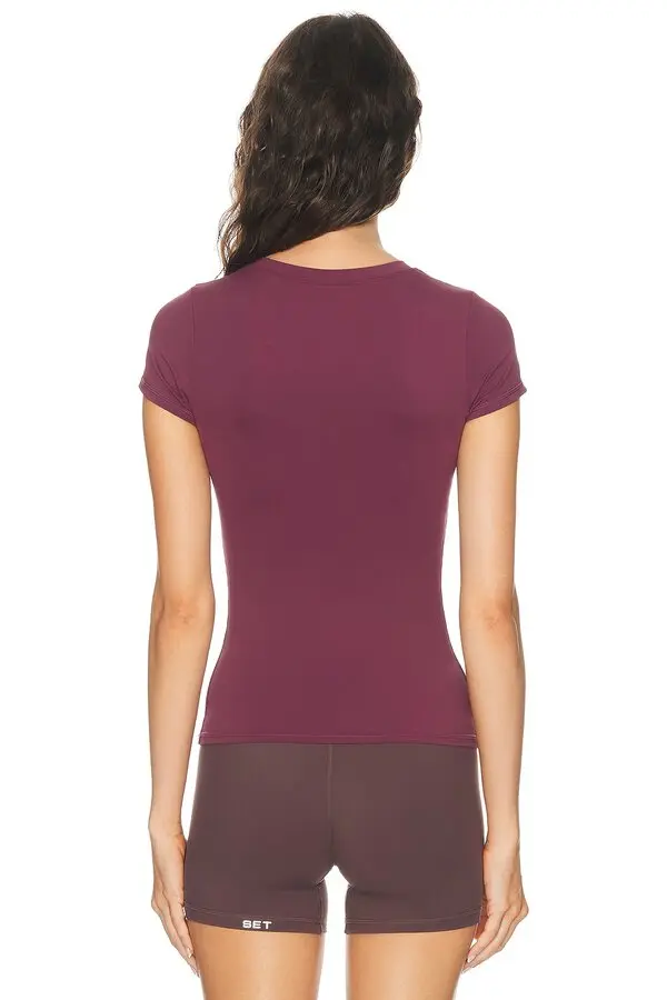 SET ACTIVE Breathe Short Sleeve Top - Mulberry
