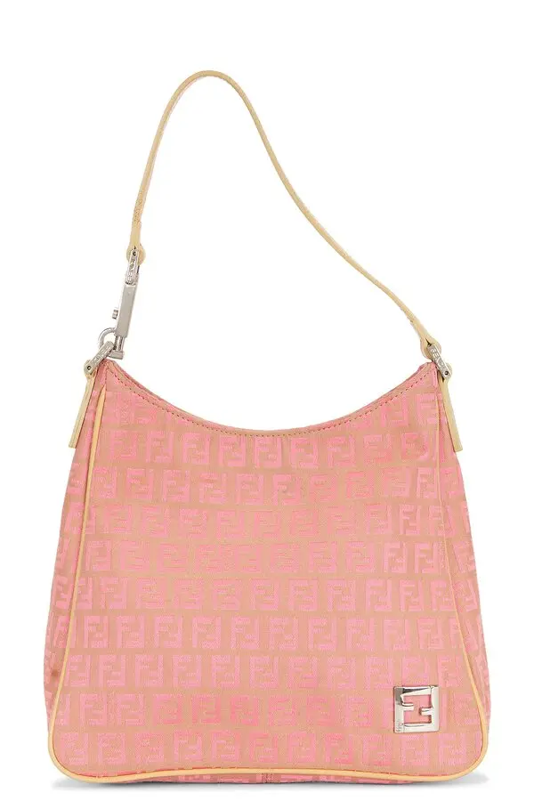 Fendi Zucca Canvas Shoulder Bag - Pink