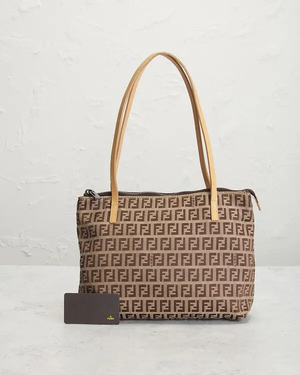FWRD RENEW Fendi Zucchino Monogram Tote Bag - Brown