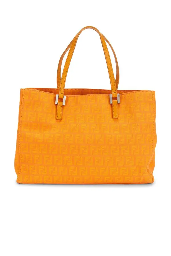 Fendi Renew Zucchino Monogram Tote Bag - Orange