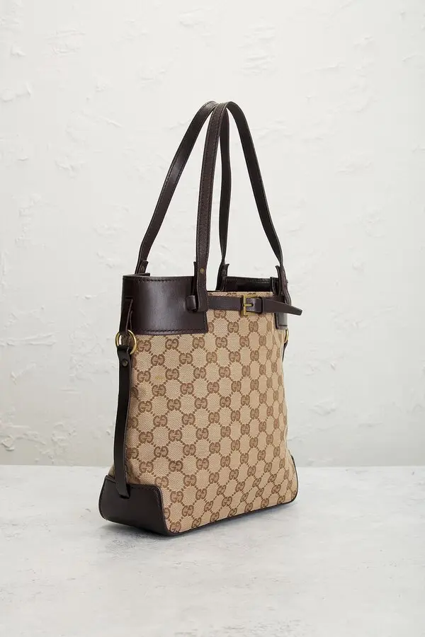 FWRD RENEW Gucci Gg Canvas Belted Tote Bag