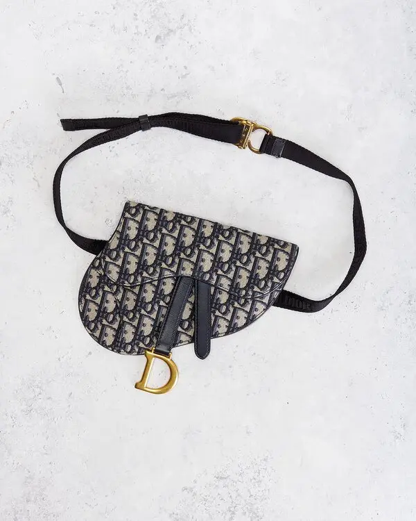 FWRD RENEW Dior Trotter Oblique Saddle Belt Bag