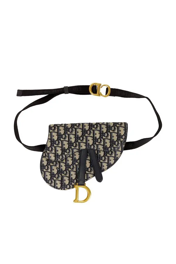 Dior Renew Trotter Oblique Saddle Belt Bag - Blue