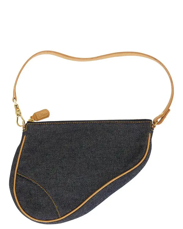 FWRD RENEW Dior Denim Pochette Saddle Bag