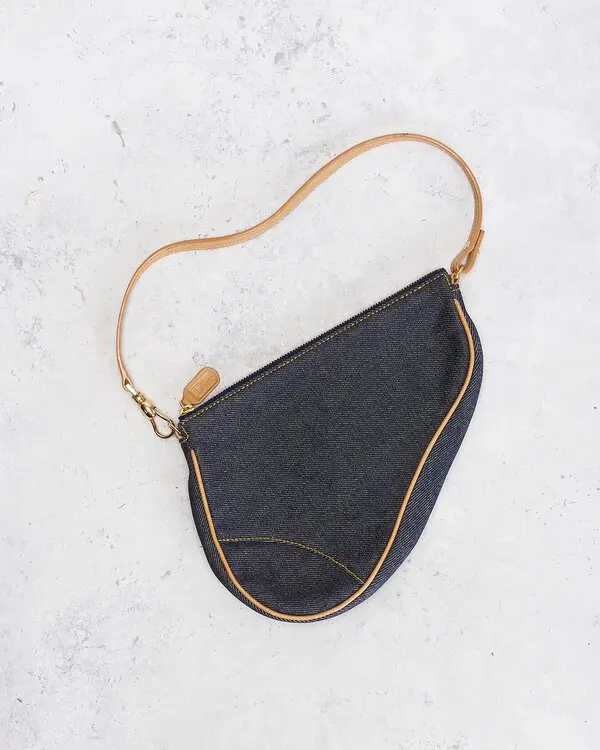 FWRD RENEW Dior Denim Pochette Saddle Bag