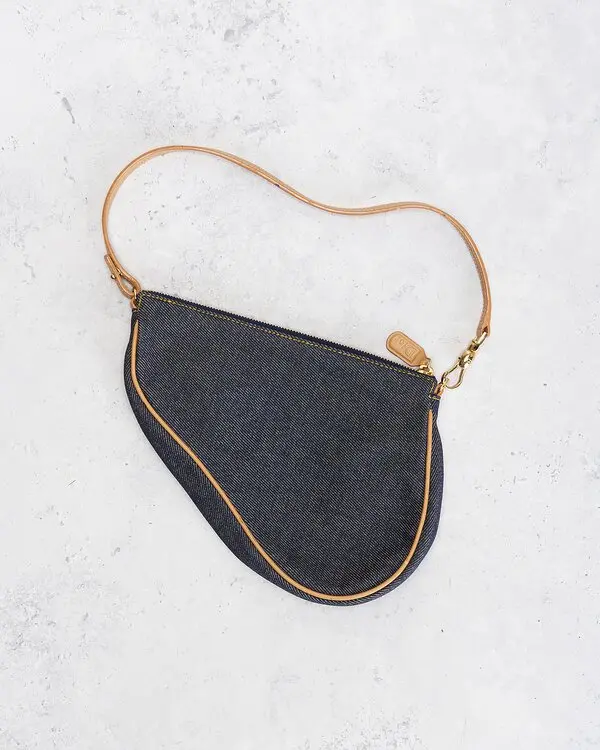 FWRD RENEW Dior Denim Pochette Saddle Bag