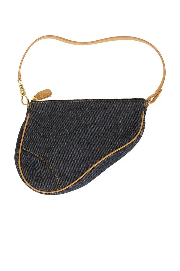 Dior Denim Pochette Saddle Bag
