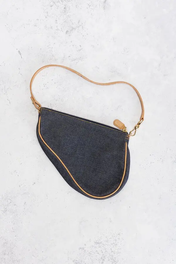 Dior Denim Pochette Saddle Bag