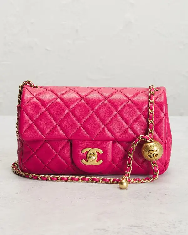 FWRD RENEW Chanel Lambskin Mini Pearl Crush Flap Bag