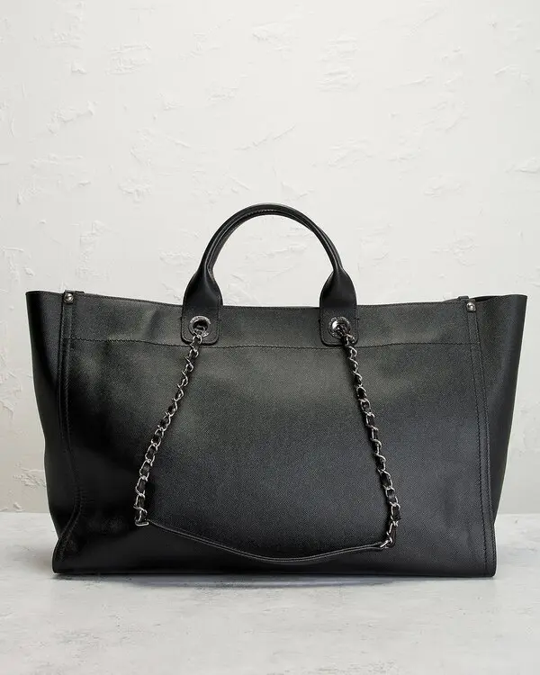 FWRD RENEW Chanel Studded Caviar Large Deauville Tote Bag
