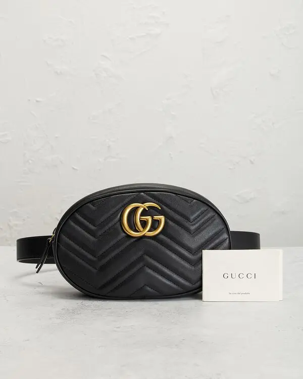 FWRD RENEW Gucci Gg Marmont Belt Bag - Black