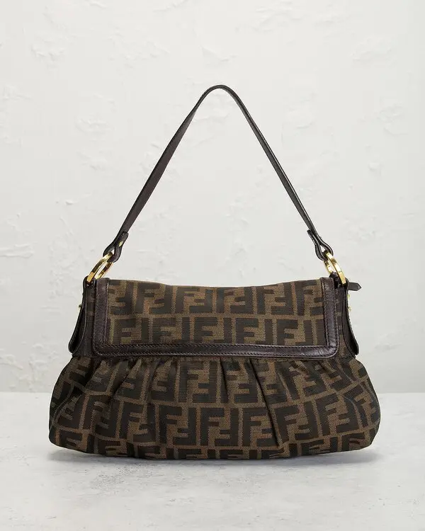 FWRD RENEW Fendi Zucca Canvas Shoulder Bag