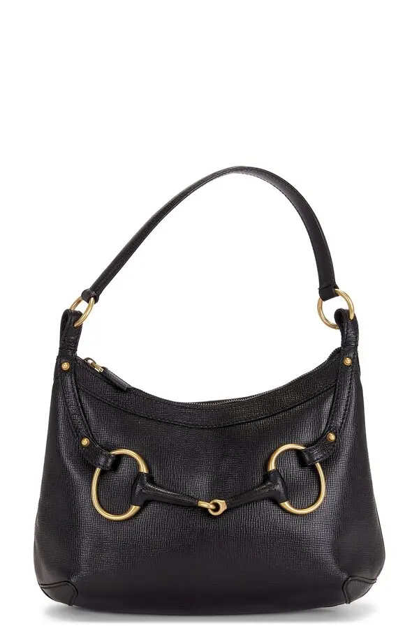 FWRD RENEW Gucci Horsebit Hobo Bag - Black