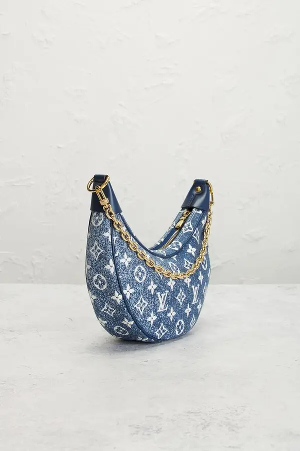 LOUIS VUITTON Renew Monogram Denim Loop Shoulder Bag - Blue