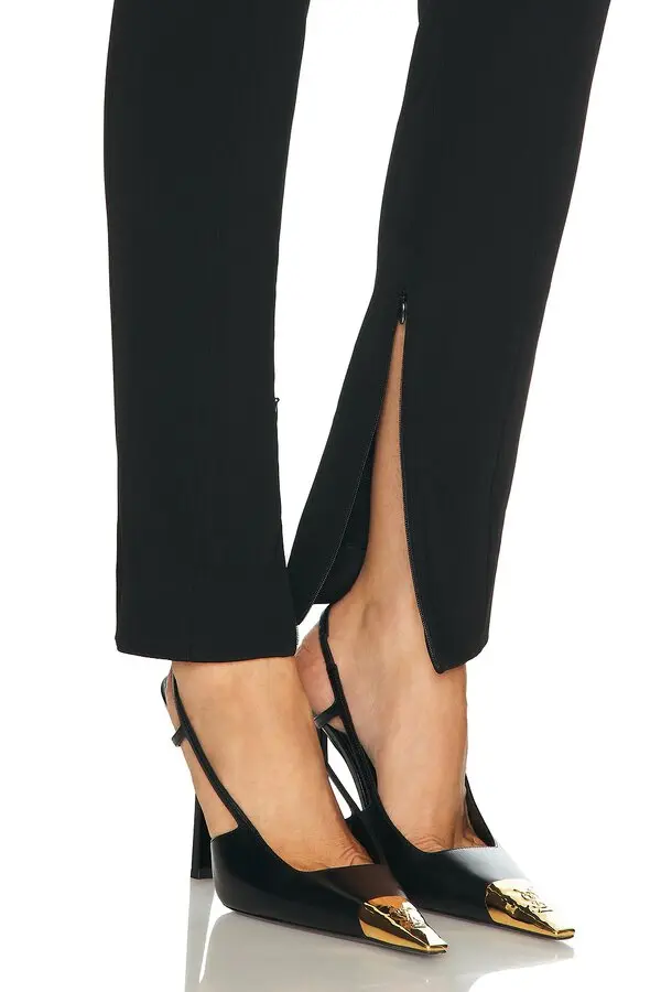 Balmain High Waist Belted Compact Jersey Pants - Black