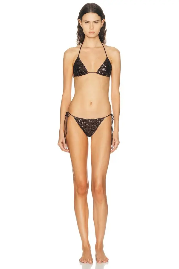 SKIMS Classic Swim Sparkle Triangle Bikini Top