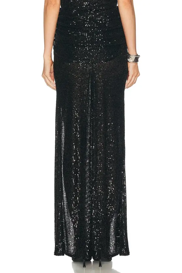 Lapointe Mini Stretch Sequin Draped Skirt