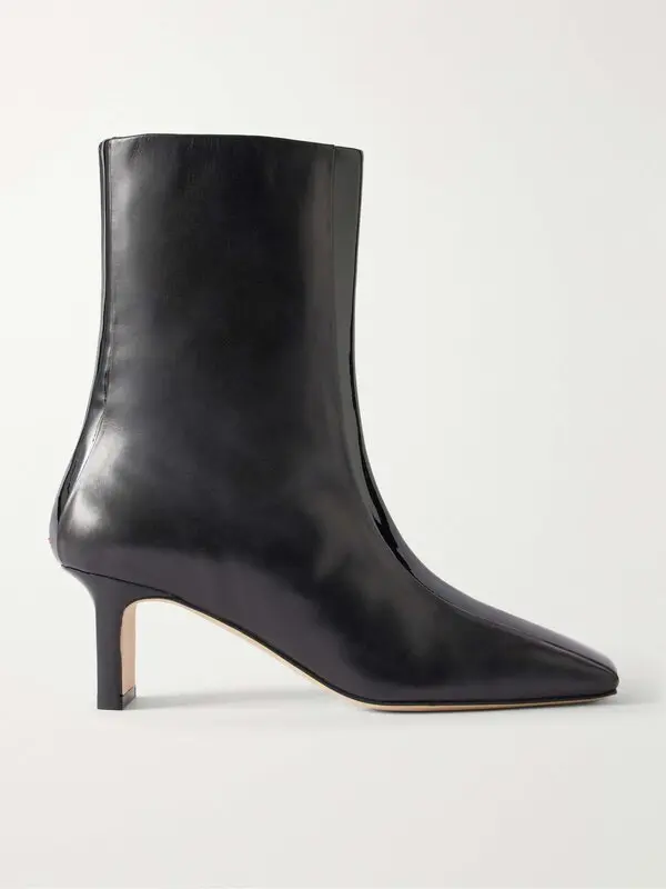 AeydĒ Billie Stripe 55 Leather Ankle Boots - Black
