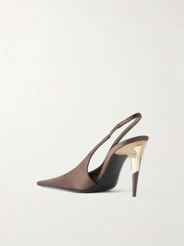 Saint Laurent Goya 95 Crepe Slingback Pumps