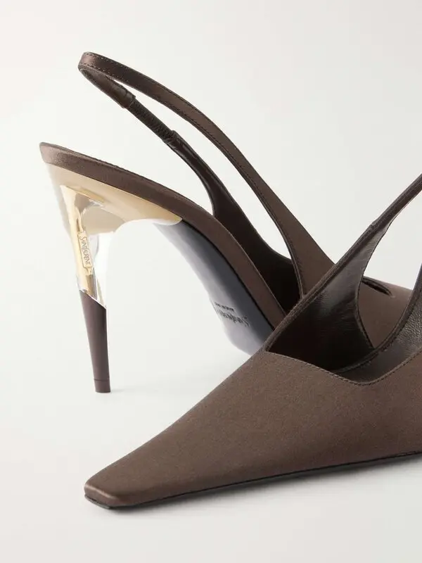 Saint Laurent Goya 95 Crepe Slingback Pumps