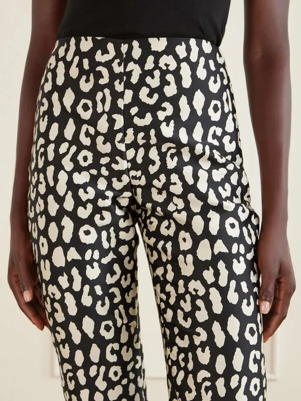 Carolina Herrera Leopard-patterned Jacquard Slim-leg Pants