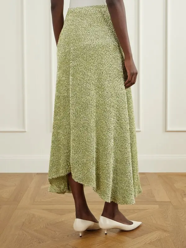 LIBEROWE Ingrid Lurex Chenille Midi Skirt - Green