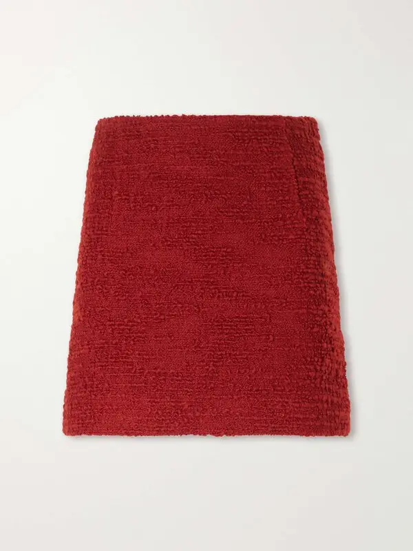 LIBEROWE Vera Wool-blend Tweed Mini Skirt - Red