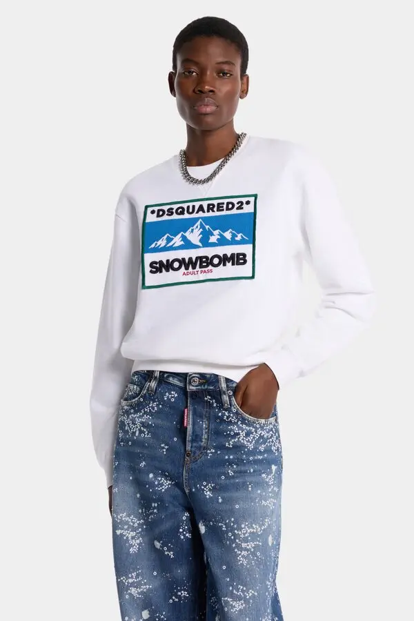 Dsquared2 Crewneck Sweatshirt With Ski Pass Graphic