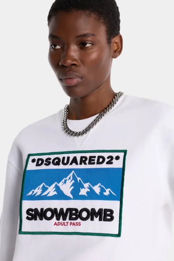 Dsquared2 Crewneck Sweatshirt With Ski Pass Graphic