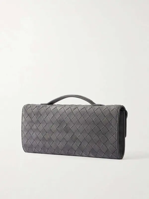 Bottega Veneta Intrecciato Suede Clutch